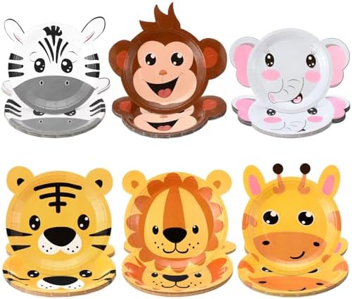Amazon.com: Hefty Zoo Pals Party Edition Paper Plates for Kids ...
