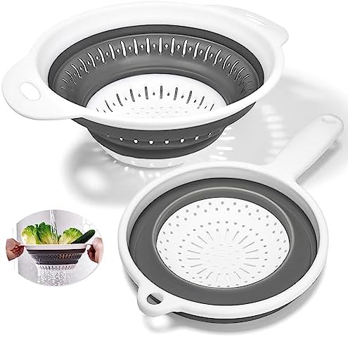 Collapsible Colander with Handle,BPA Free Silicone Colanders & Food ...