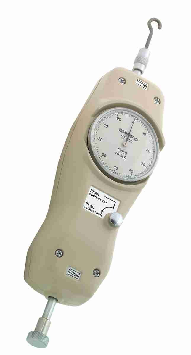 Shimpo MF-1KG Peak Hold Analog Mechanical Force Gauge, 0.005 kg ...