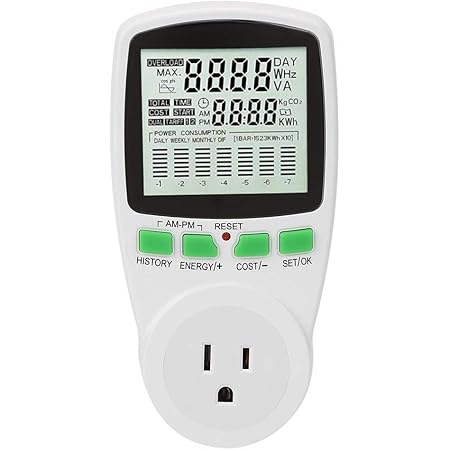 kuman KW47-US Electricity Usage Monitor Plug Power Watt Voltage Amps ...
