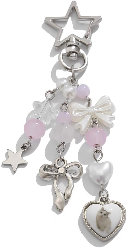 Cute keychains Aesthetic Y2K Keychain Charms Coquette Keychain Pink ...