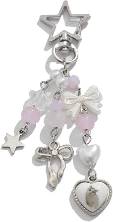 Cute keychains Aesthetic Y2K Keychain Charms Coquette Keychain Pink ...