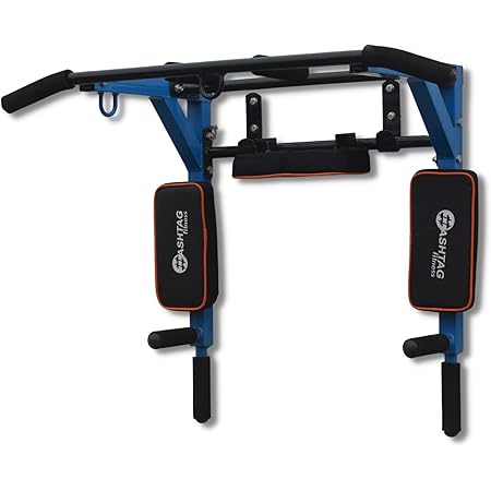 HASHTAG FITNESS Wall mount pull up bar, wall mount 3 in 1, dips station ...