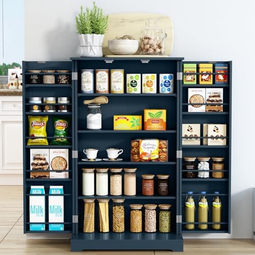 Amazon.com: HOMCOM 41" Kitchen Pantry Storage Cabinet, Freestanding ...
