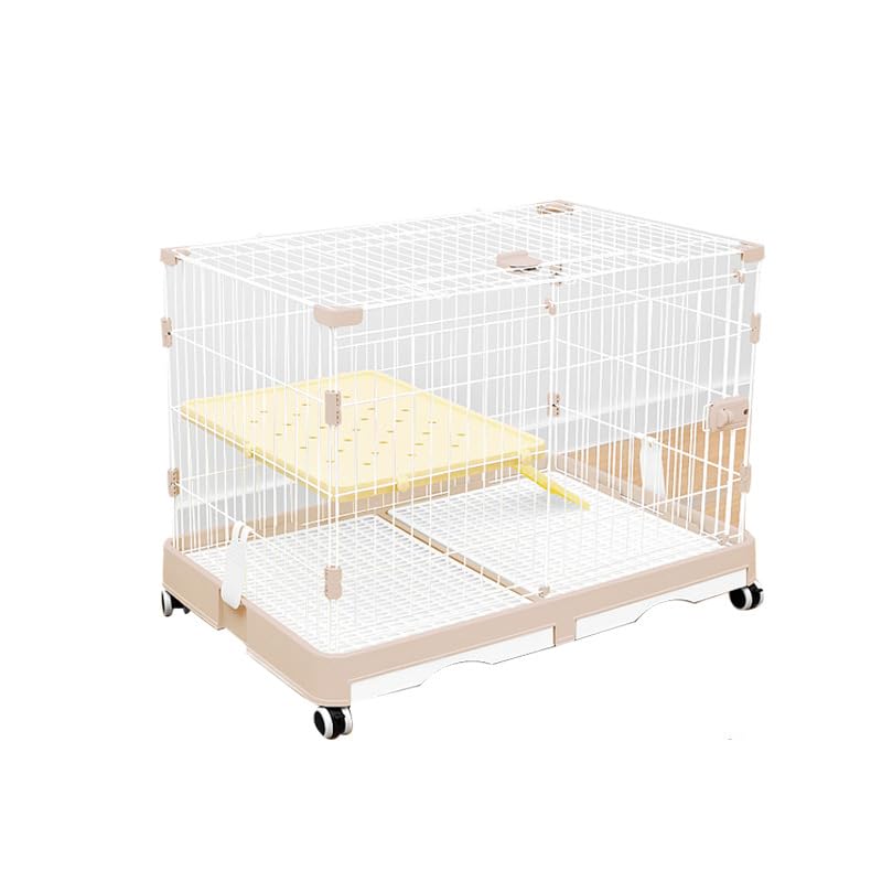 Amazon | ウサギ家庭用引き出し式自動排泄物大型ウサギの巣ダッチブタハムスターケージダブルヴィラペットウサギケージ | SheAgo ...