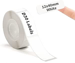 D30 Label Tape, White Printable Labels Compatible with Thermal Label ...