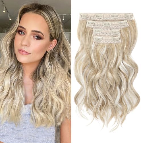 Amazon.com : REECHO Hair Extensions, 4PCS Clip in Hair Extensions 14 ...