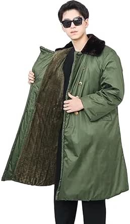 Lagusida Adult Chinese Military Coat Cold and Windproof Outdoor Green ...