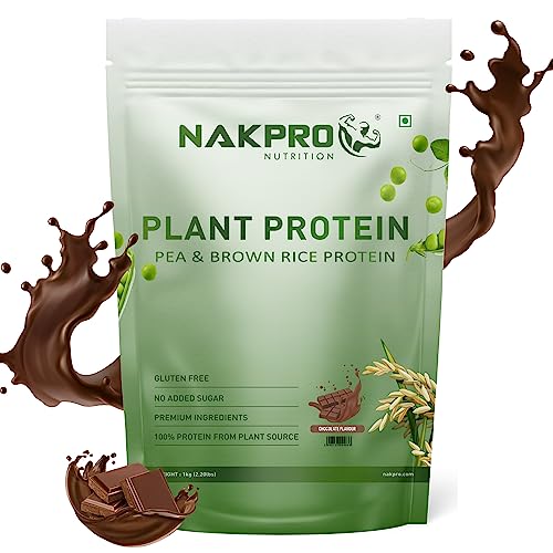 NAKPRO Vegan Plant Protein Powder (Pea & Brown Rice Protein), Chocolate ...