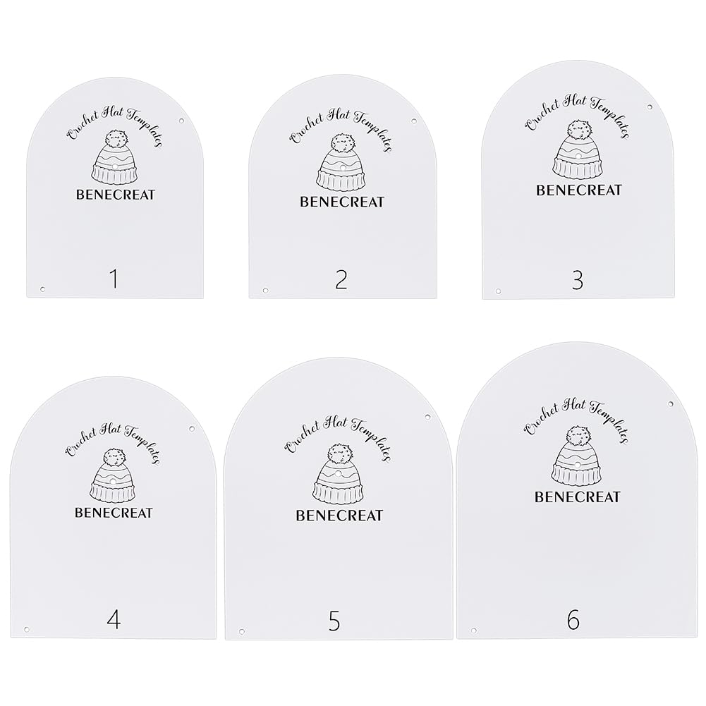 Amazon.com: BENECREAT 6 Sizes Large Crochet Hat Sizer Templates, Arch ...