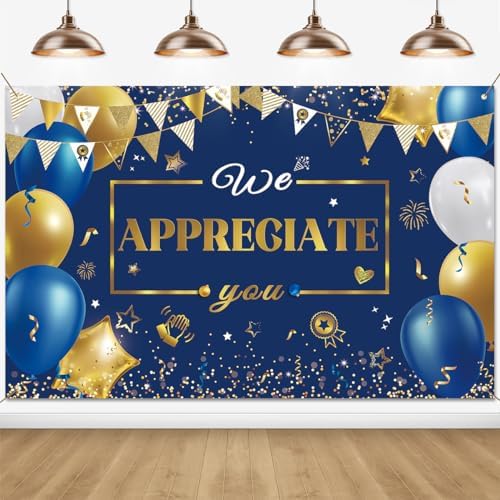 Amazon.com: Partydream We Appreciate You Backdrop Decoration Thank You ...