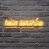 Lights4fun Neon Sign 'Hello Sunshine' Wall Light Yellow LED Plug in ...