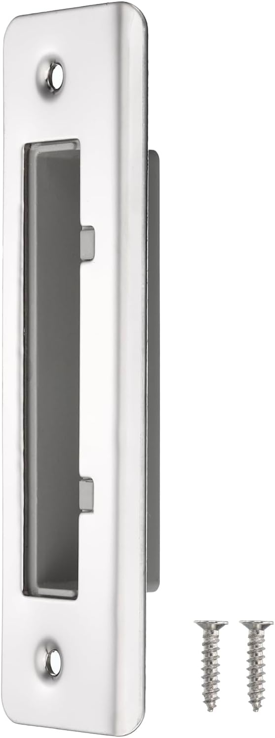Polished Chrome Strike Plate for Door Frames Plated Finish 114mm Long ...