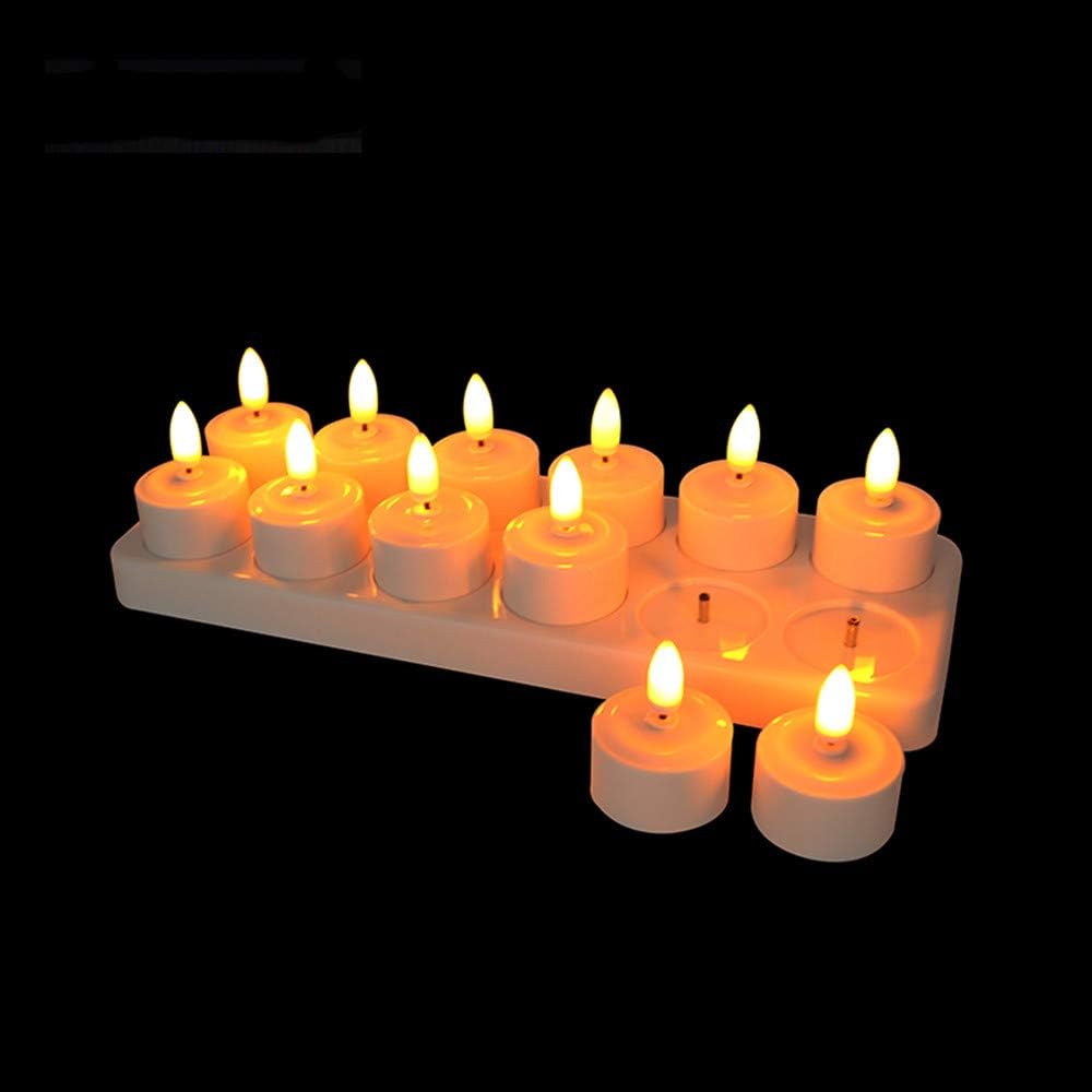 Rechargeable Flameless Tealight Battery Powered Candles with Charging ...