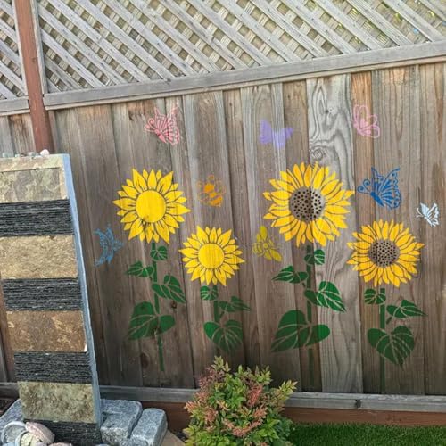 Amazon.com: Large Fence Flower Stencils for Painting on Wood Jumbo ...