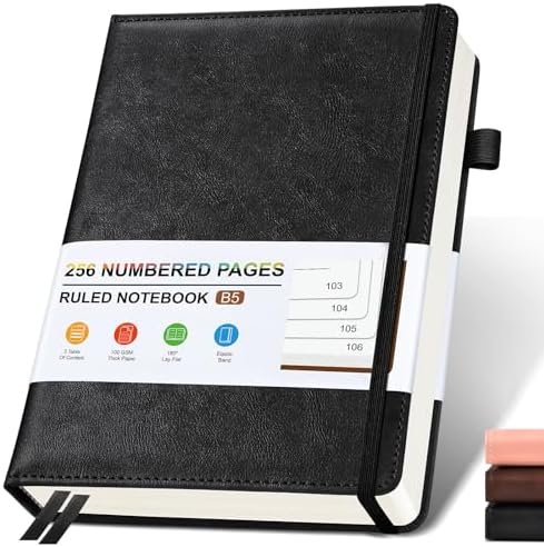 Amazon.com : Lined Leather Journal Notebook for Men Women, Hardcover ...