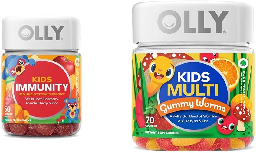 OLLY Kids Immunity Gummy: Suporte Imunológico com Wellmune, Sabugueiro ...