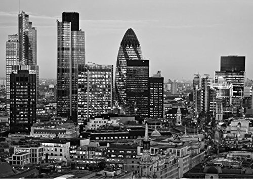 London Skyline Wallpaper Black White