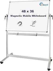 Amazon.com : XBoard Rolling Whiteboard 48x36 inch | Double-Sided Mobile Dry Erase Board ...