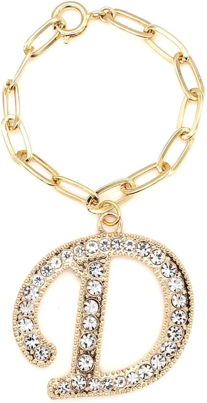 Amazon | miwaki バッグチャーム イニシャルチャーム キーホルダー イニシャル アルファベット スクエアチェーン メンズ レディース アクセサリー ゴールド charm02 D ...