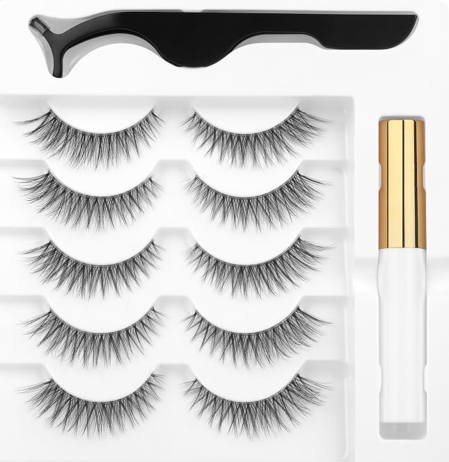 wiwoseo Mink Lashes Fluffy Strip Eyelashes Cat Eyes Lashes Thick Volume ...