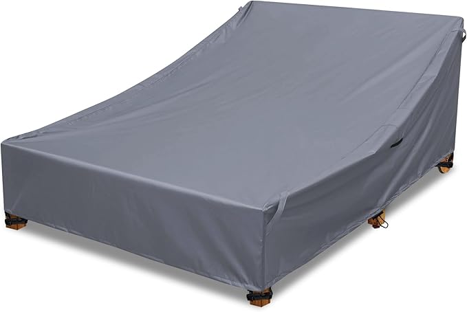Amazon.com : Patio Furniture Covers for double Chaise Lounge,100% ...