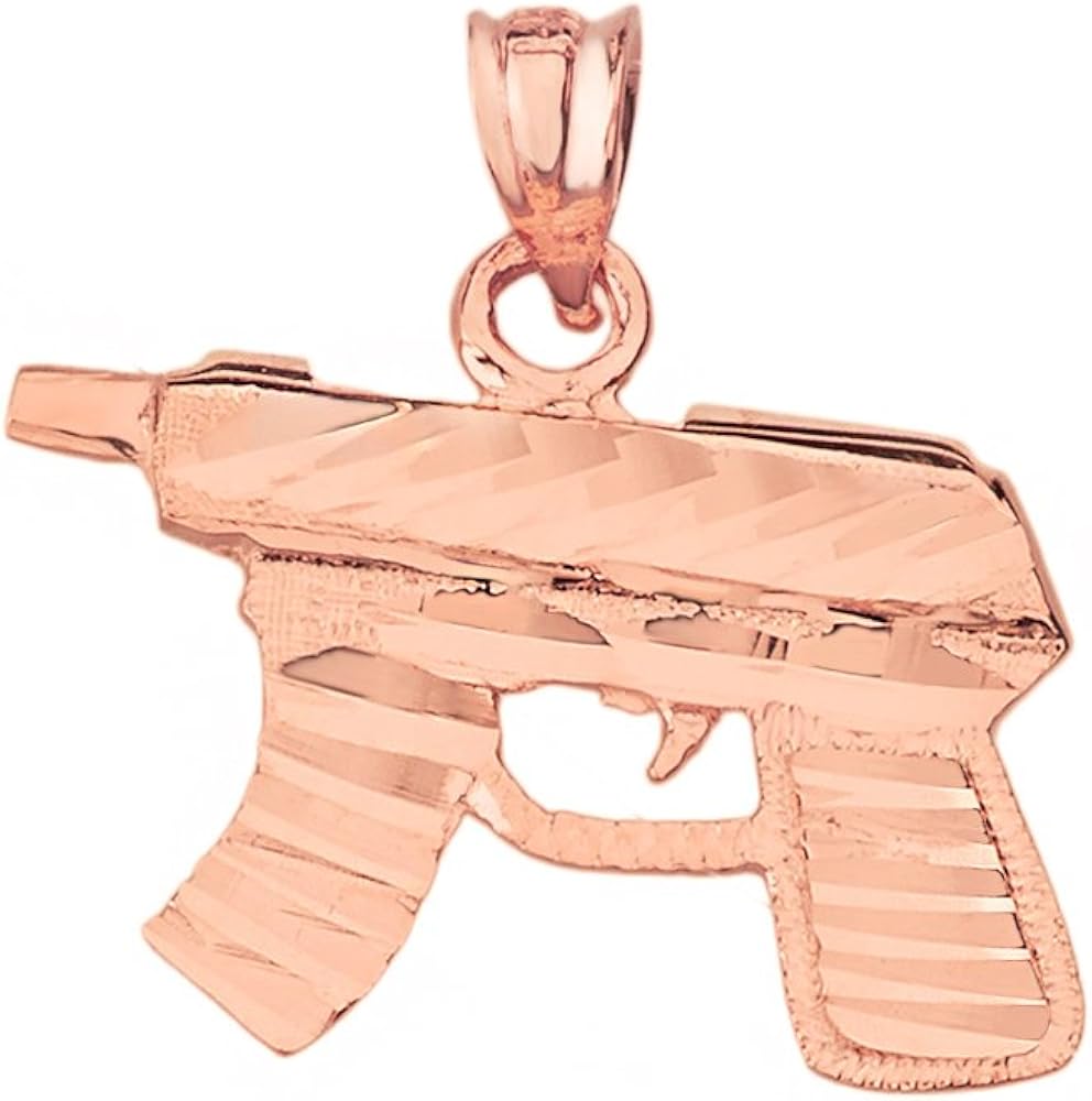 Amazon.com: Sub Machine Gun SMG Rifle Charm Pendant (10k Rose-Gold ...