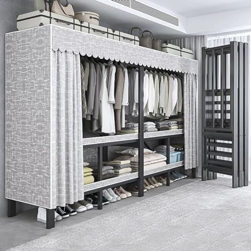 Amazon.com: Dawselod 66in Foldable Clothe Rack with cover Load 1200lbs ...