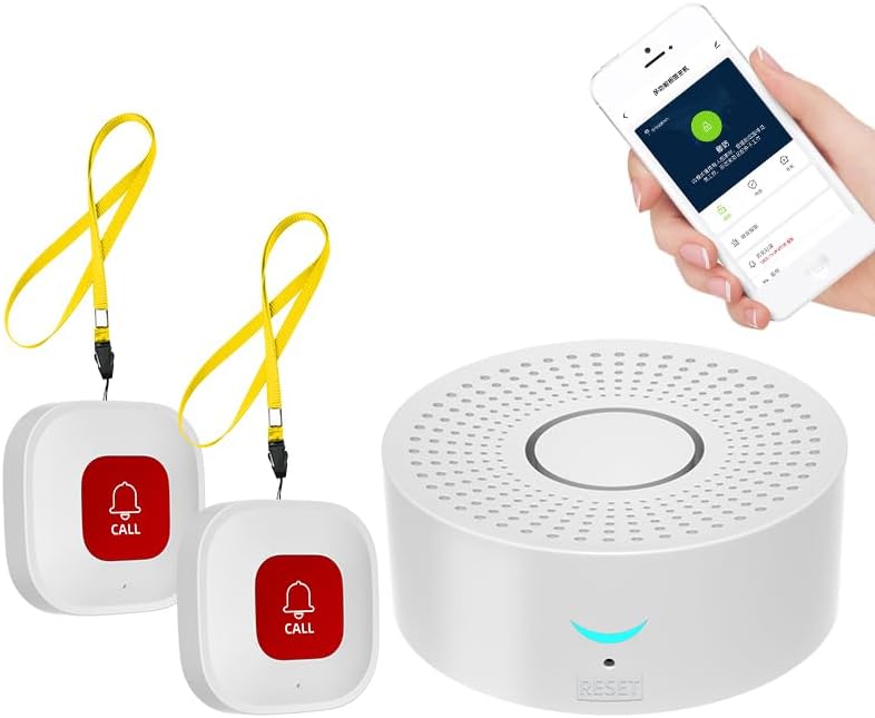 Amazon.com: WiFi Wireless Caregiver Pager Call Button System (2 White ...