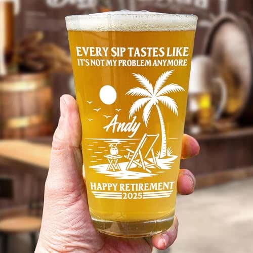 Amazon.com: Personalized Retirement Beer Glass Every Sip Tastes Like It ...