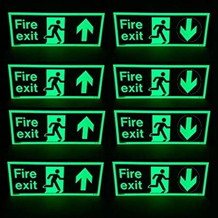4 set Night glow Radium Fire Exit waterproof emergency sign sticker ...