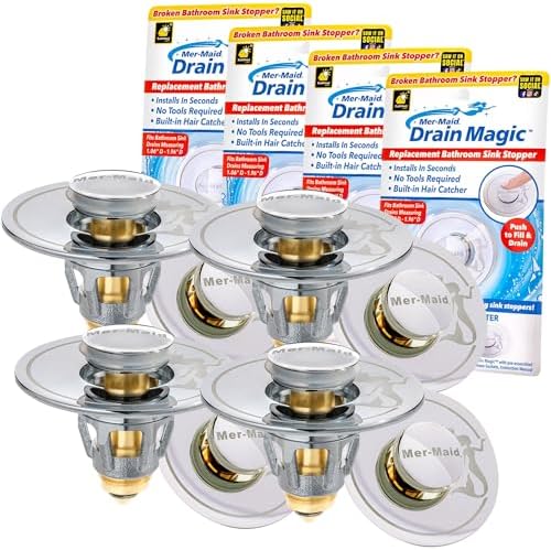 Amazon.com: Mer-Maid Drain Magic Universal Sink Stopper, AS-SEEN-ON-TV ...
