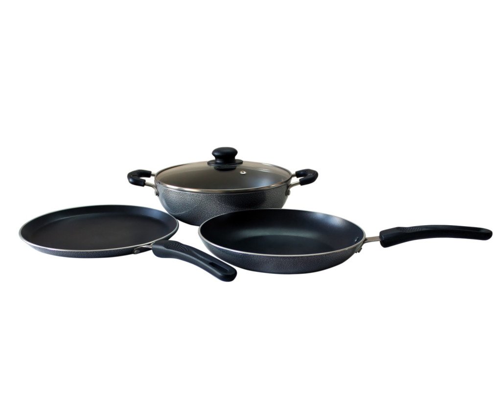 Buy Preethi 3 Pcs Cookware Set - Tawa, Fry Pan & Kadai Online at Low ...
