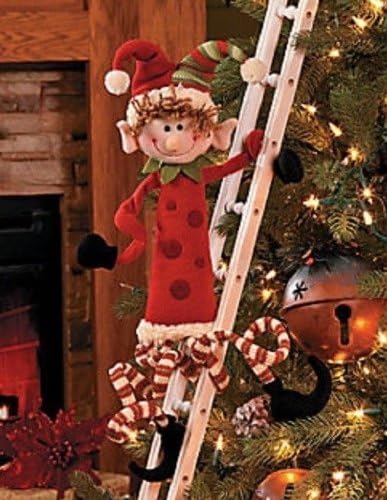 Amazon.com: Fabric Long Leg Elf With Red Shirt Holiday & Seasonal ...