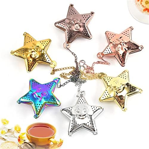 Amazon.com: 5Pcak Star Shaped Tea Ball Loose Leaf Infuser with Chain ...