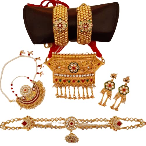 Buy RAMDEV IMITATION Rajasthani Rajputi Jewellery Combo-pochi jewellery ...