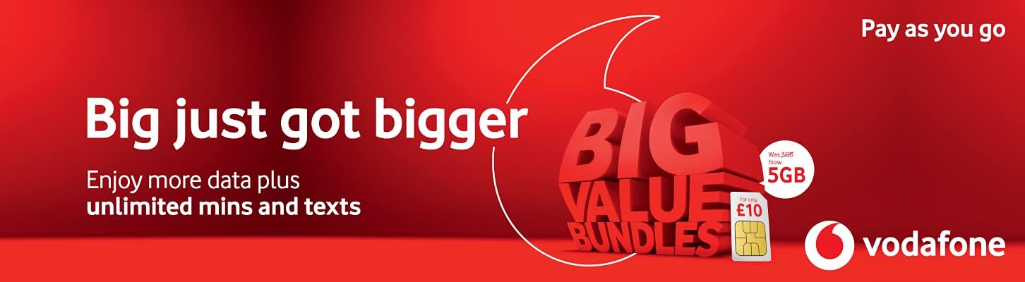 Vodafone UK 2G 3G 4G 5G Multi Size SIM Card - Pay As You Go. Standard ...