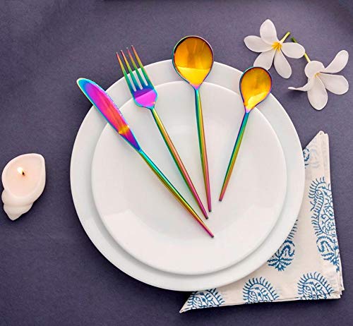 Rainbow Cutlery (Set of 4) : Amazon.in: Home & Kitchen