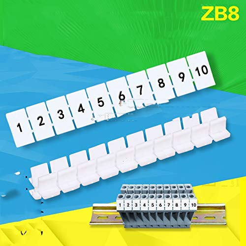 Davitu 100pcs ZB8 Number MARKER UK6N URTK/S Din Rail Terminal Maker ...