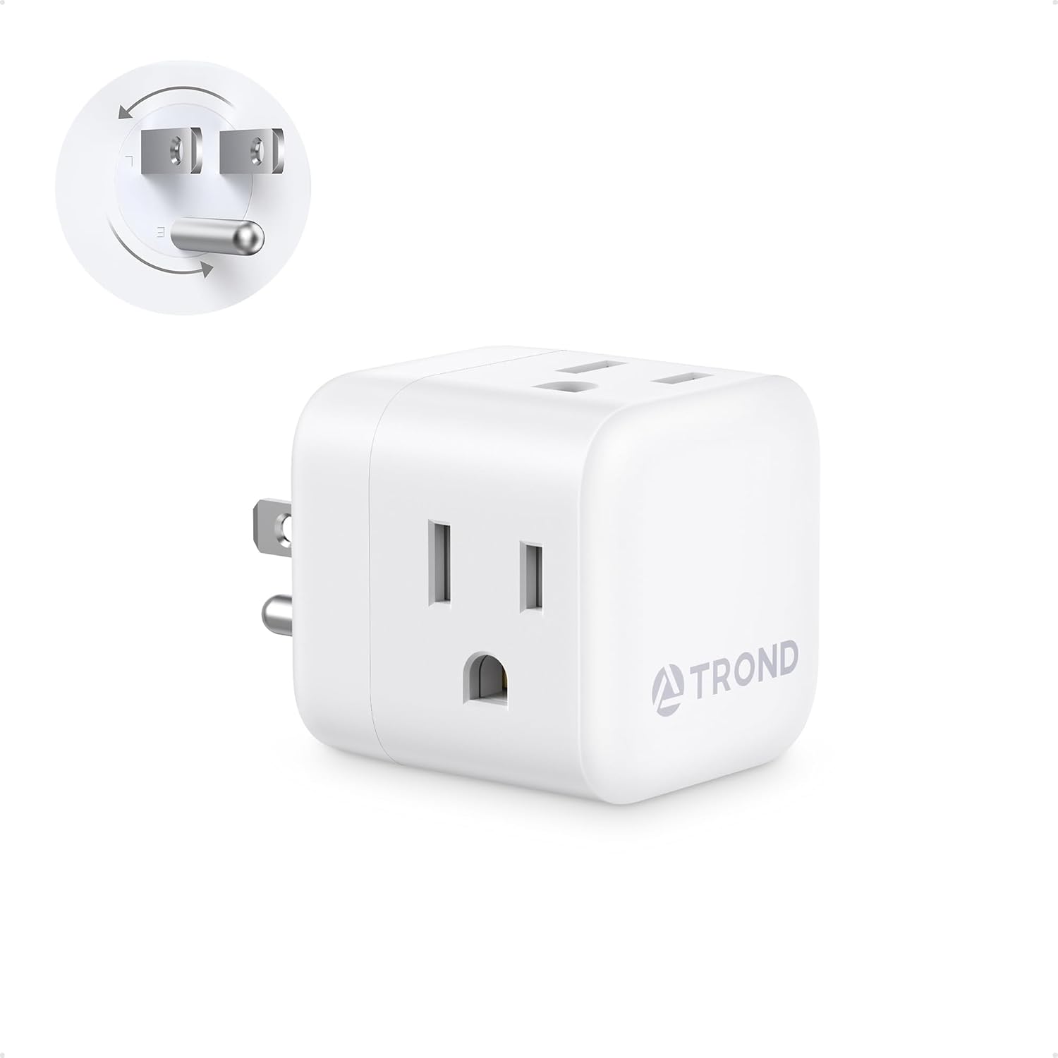 TROND Multi Wall Outlet Extender - Sideways Plug Adapter with 3 ...