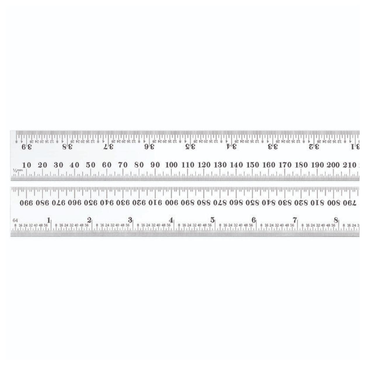 Escala de Aço com Graduação em Milimetro e Polegada 1000 x 32 x 1,2mm ...