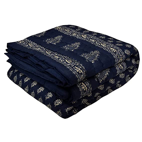 Buy JGD 240 TC Double Bed Organic Cotton Jaipuri Razai Bed Blanket Ac ...