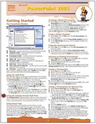 Microsoft PowerPoint 2003 Quick Source Guide by Quick Source (2003) Pamphlet: Amazon.com: Books