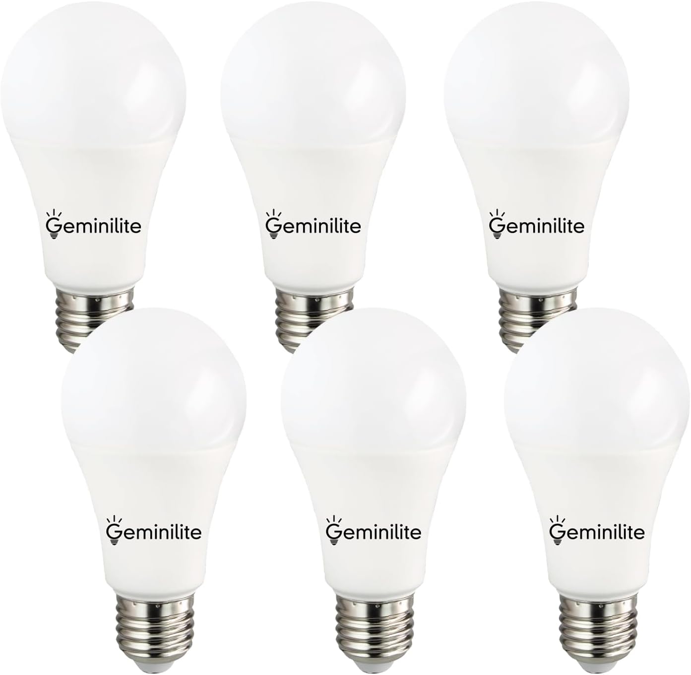 Geminilite 100W Equivalent Light Bulbs,A19 Super Bright 15W 6500K ...