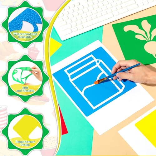 Snapklik.com : 24 Pieces Stencils For Kids 8 Inches Drawing Stencils ...