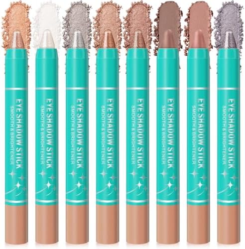 Amazon.com : 8Pcs Eyeshadow Stick, Cream Eye Shadow Brightener Sticks ...