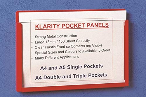 A4 Landscape/Horizontal Red Metal Job Card/Document Holder - Wall ...