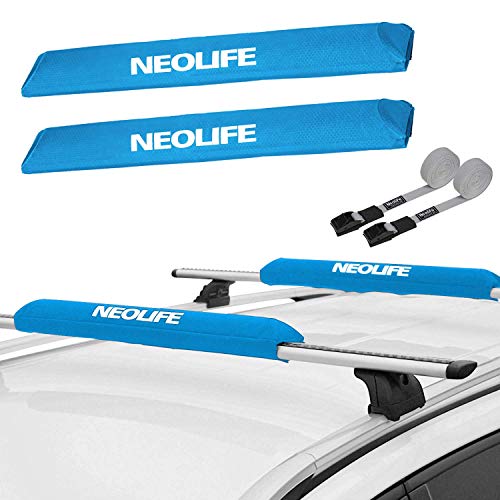 Neolife Soft Roof Rack Pads with Two 15 Ft Wrap-Rax Straps for ...