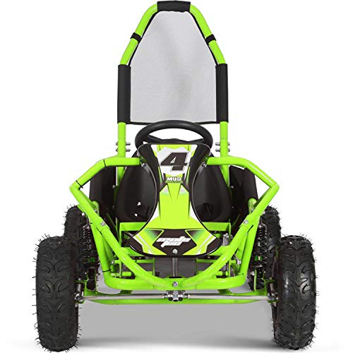 MotoTec Mud Monster 98cc Go Kart Full Suspension Green, Large - Drift Kart
