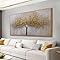 Amazon.com: Wall Art Abstract Gold Tree of Life Framed Modern Artwork Canvas Painting Textured ...